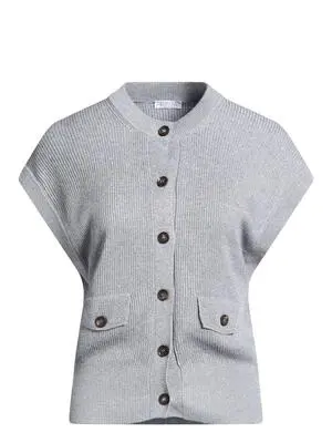 Brunello Cucinelli Metallic Knitted Sleeveless Top - Grey