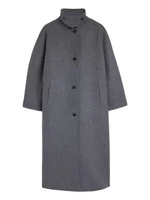 JIL SANDER Double Wool Coat - Fog