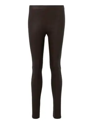 JOSEPH Faux-leather Leggings - Brown