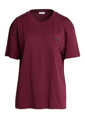 Brunello Cucinelli Plain Colour T-shirts - Red