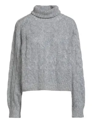 Brunello Cucinelli Long Sleeve Wool Turtleneck Sweater - Grey