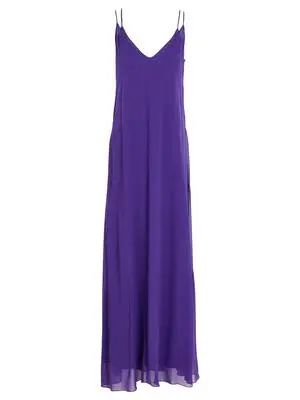 Max Mara Sleeveless V-neck Georgette Maxi Dress - Purple