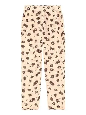 Marni Marni Floral-Patterned Cropped Tapered Pants Pink