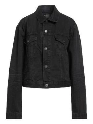 Balenciaga Printed Denim Jacket - Black