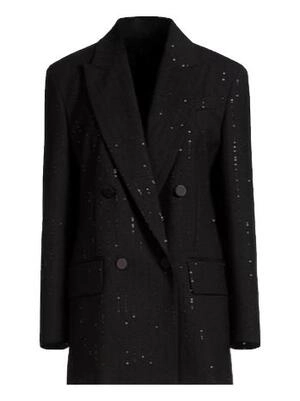 Max Mara Sequin Double-breasted Blazer - Black