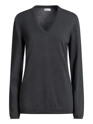 Brunello Cucinelli Solid-color Cashmere Knitted Sweater Black