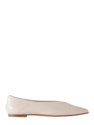 AeydĒ Leather Point-toe Flats - Nude