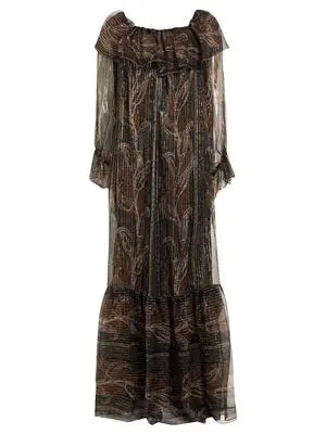 Saint Laurent Bohemian-style Long Dress - Black