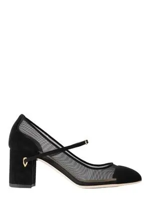 Jennifer Chamandi 65mm Paolo Mesh-panel Suede Pumps - Black