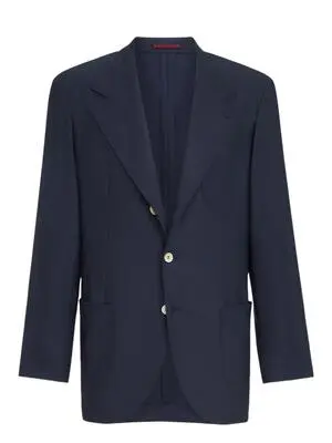 Brunello Cucinelli Cashmere Batavia Deconstructed Blazer With Patch Pockets - Blue