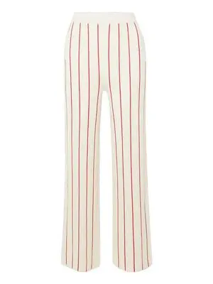 Perfect Moment Slalom Striped Merino Wool Leggings - White