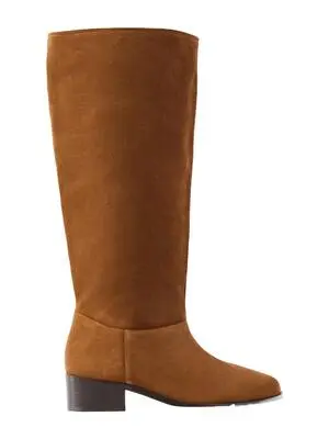 Staud Kneehigh Suede Boots - Brown