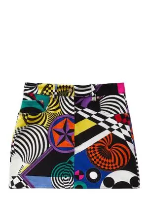 Versace Printed Velvet Mini Skirt - Multicolor