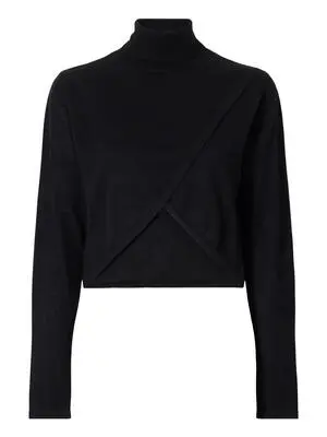 Le Kasha Cropped Cut-out Cashmere Turtleneck Sweater - Black