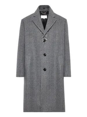 MAISON MARGIELA Check Frayed Coat - Grey