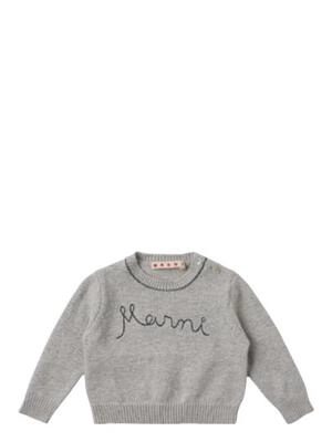 Marni Ribbedcollar Knit Sweater - Gray
