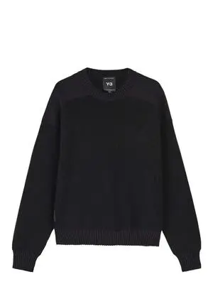 Y3 Loosefitting Crewneck Knit Sweater - No