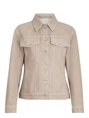 Brunello Cucinelli Lamé Denim Four-pocket Jacket With Monili - Rope