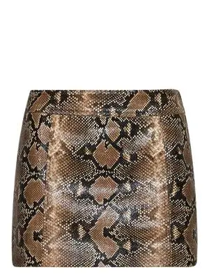 ERMANNO FIRENZE Snake-print Mini Skirt - Brown