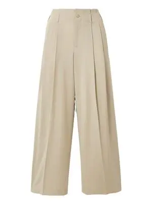 KALLMEYER Pleated Wool-blend Wide-leg Pants - No
