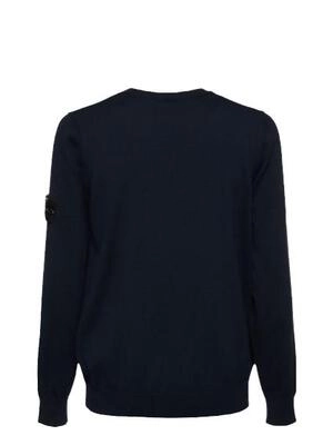 Stone Island Crew Neck Sweatshirt With Long Sleeves - Black