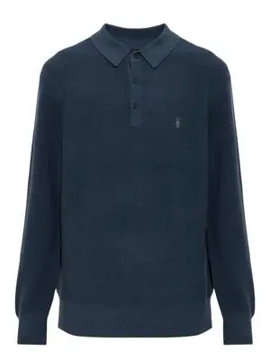 ALLSAINTS Long-sleeve Polo Shirt - Blue
