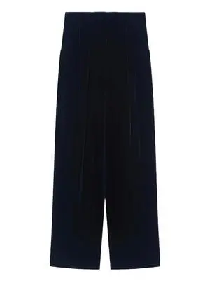 Giorgio Armani Double-darted Velvet Trousers - Black