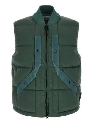 Stone Island Stand-collar Down Vest - Green