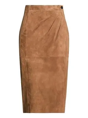 Max Mara Solidcolor Suede Skirt - Camel