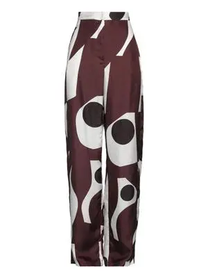 Max Mara Multicolor Wideleg Pants - Red