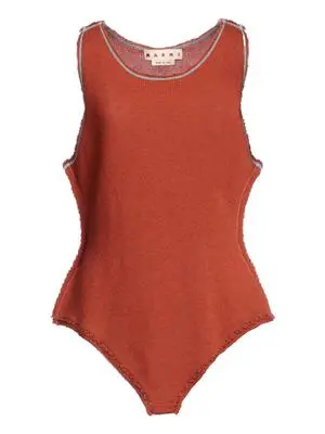 Marni Solidcolor Cashmere Sleeveless Knit Top - Brown