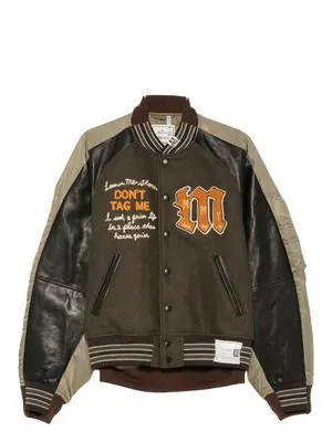 Mihara Yasuhiro Embroidered Panelled Jacket - Brown