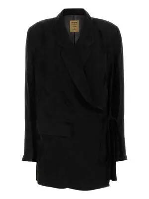 UMA WANG Asymmetrical Suit Jacket - Black