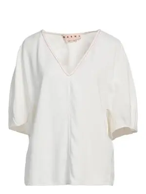 Marni Minimalist Solidcolor Shortsleeve Top - White