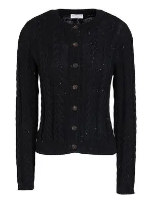 Brunello Cucinelli Plain Colour Cardigans - Black