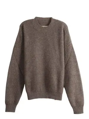 UMA WANG Long-sleeve Crew-neck Sweater - Brown