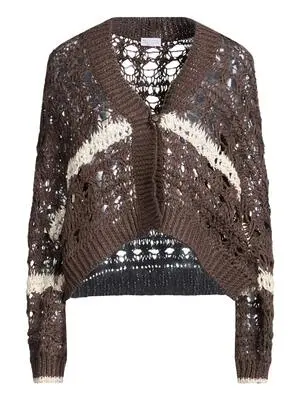 Brunello Cucinelli Striped Cardigan - Brown