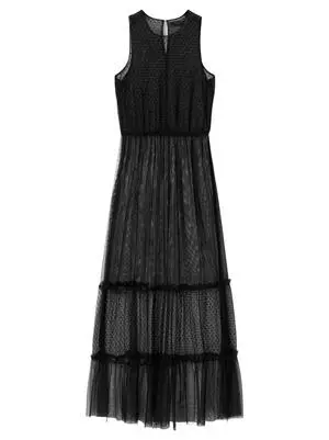 ALLSAINTS Sleeveless Tulle Midi Dress - Black