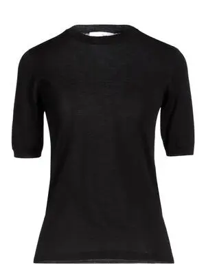 Max Mara Short-sleeved Knitted Sweater - Black