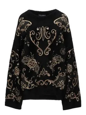 Dolce & Gabbana Dolce Gabbana Floral Knit Top - Black
