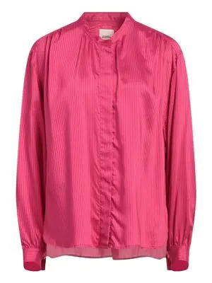 Isabel Marant Étoile Striped Satin Longsleeve Shirt Red