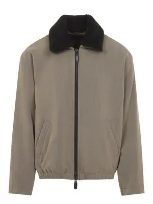 Giorgio Armani Shearling Collar Wool Jacket - Amphora