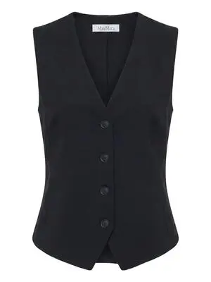 Max Mara Max Mara Stretchy Fabric Waistcoat Black