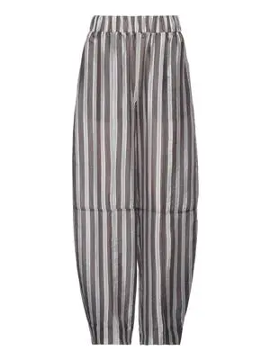 GANNI Striped Organza Tapered Trousers - Gray