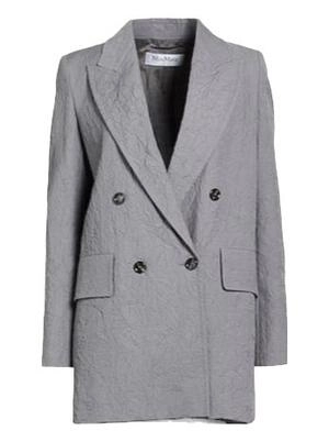 Max Mara Max Mara Double-Breasted Textured Blazer Grey