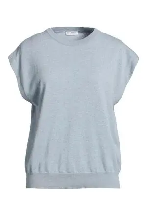 Brunello Cucinelli Short-sleeve Knit Sweater - Blue