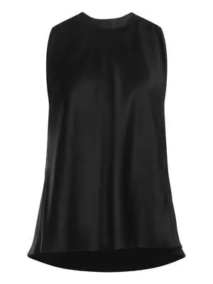 Saint Laurent Plain Colour Silk Tops - Black