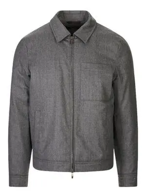Peserico Long-sleeve Casual Zip-up Jacket - Gray