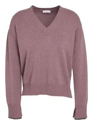 BRUNELLO CUCINELLI Brunello Cucinelli Cashmere V-Neck Long Sleeve Pullover