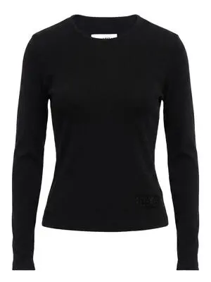 MAISON MARGIELA Mm6 Maison Margiela Ribbed Long-Sleeved Knitted Sweater Black